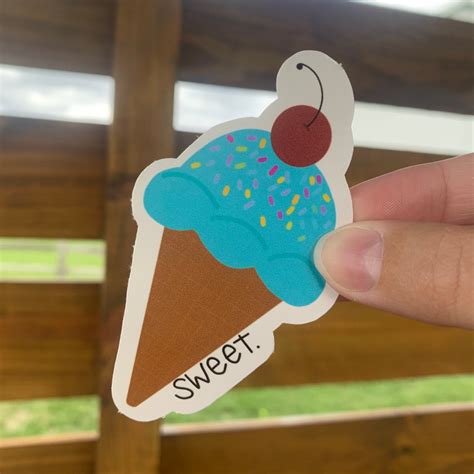Ice Cream Cone Sticker Or Magnet Laptop Sticker Water Bottle