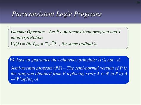 Ppt Paraconsistent Logic Programs Powerpoint Presentation Free Download Id6980853