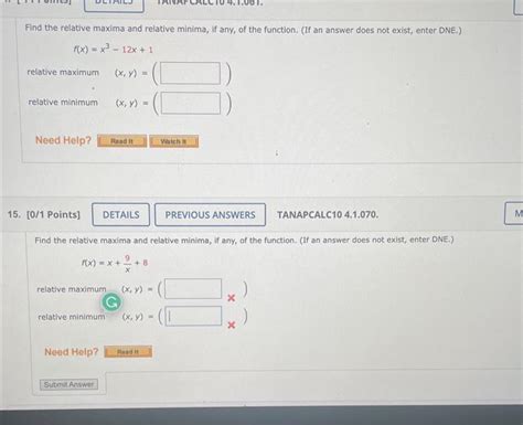 Solved Find The Relative Maxima And Relative Minima If Any