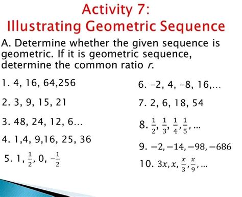 Activity 7 Illustrating Geometric Sequence A StudyX