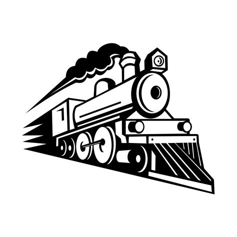 Retro Steam Locomotive Vector Logo Design Template Tr