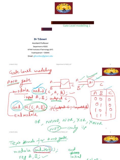 Module1 Gate Level Modeling 1 Pdf Computer Programming Computing