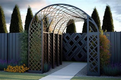 Premium Ai Image Contemporary Trellis With Sleek Lines And Geometric