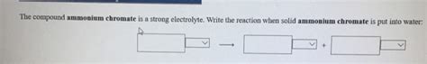 Solved The Compound Chromium Ii Acetate Is A Strong