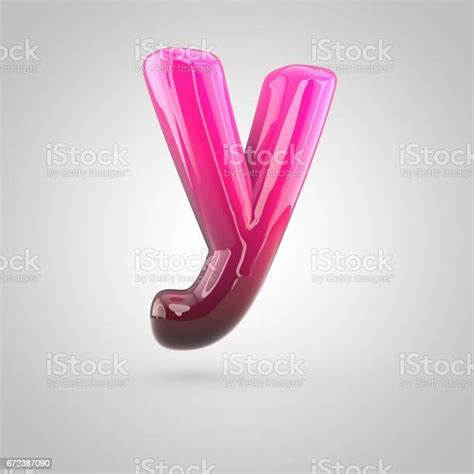 글로시 레드와 핑크 그라데이션 페인트 흰색 배경에 고립 된 알파벳 편지 Y 소문자 0명에 대한 스톡 벡터 아트 및 기타 이미지