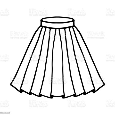Hand Drawn Women Skirt Doodle Isolated On White Background Stock