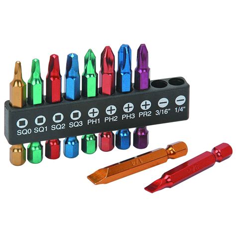 10 Piece 2 Color Coded Driver Bit Set