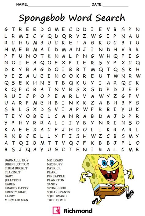 Spongebob Printable Activities Spongebob Printable Activities