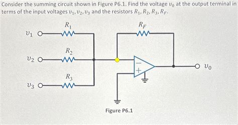 Solved Consider The Summing Circuit Shown In Figure P61
