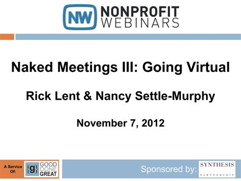 Naked Meetings III Going Virtual PPT