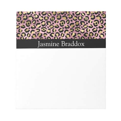 Pink And Gold Leopard Print Notepad