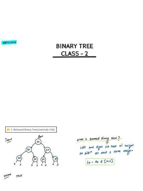 Binary Tree Class 02 Notes Pdf