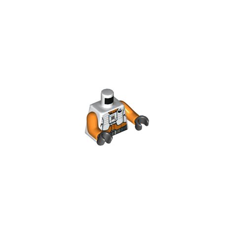 Lego Poe Dameron With Dark Orange Jumpsuit And White Vest Minifig Torso