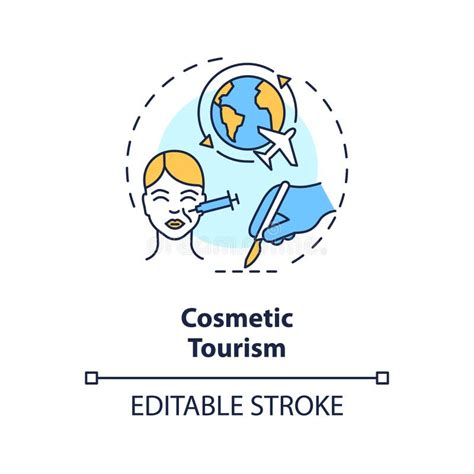 2d Thin Linear Icon Cosmetic Tourism Concept Stock Vector Illustration Of International