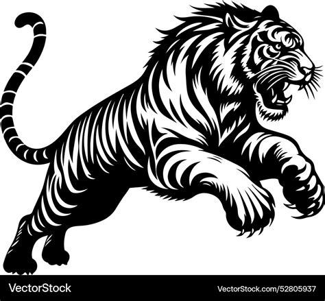 Mastering Tiger Silhouette Art Essential Il Vector Image