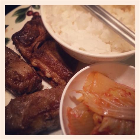 Korean Food Photo Galbi Meal On