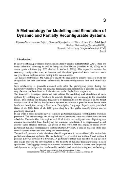 Pdf A Methodology For Modelling And Simulation Of Dynamic And