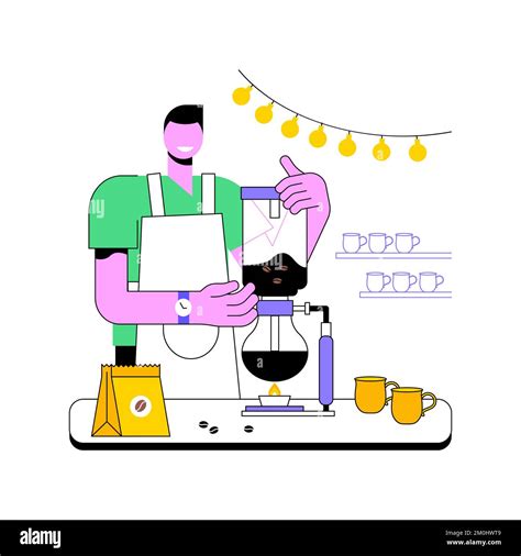 Siphon Coffee Maker Isolated Cartoon Vector Illustrations Barista