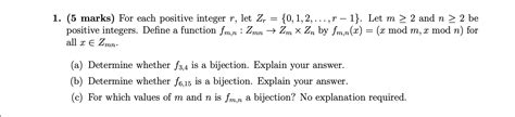 Solved 1 5 Marks For Each Positive Integer R Let