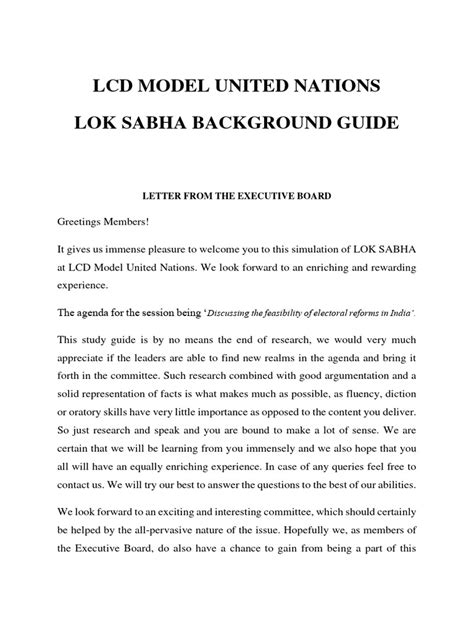 Lcd Mun Lok Sabha Bg Pdf Voting Elections