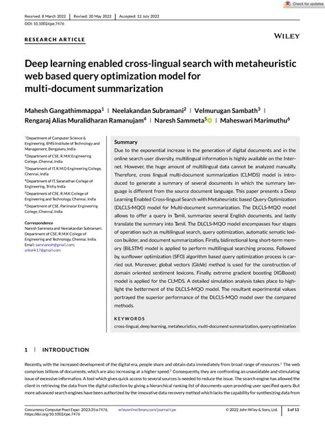 Concurrency And Computation 2022 Gangathimmappa Received 8 March