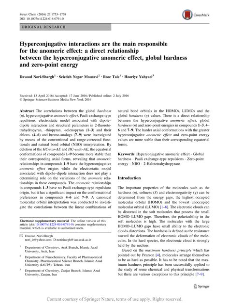 Hyperconjugative Interactions Are The Main Responsible For The Anomeric