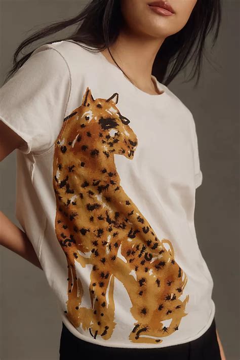 Loulou Avenue Cheetah Graphic Tee Anthropologie