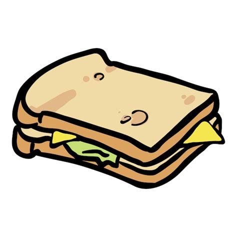 Icono de Doodle dibujado a mano para sándwiches Vector Premium