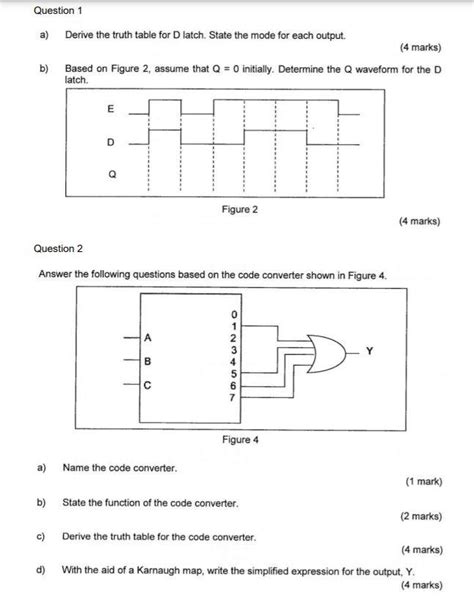 Solved Question A Derive The Truth Table For D Latch Chegg Com