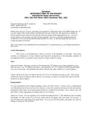 Introduction To Sociology At Morehead State University Course Hero