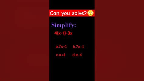 Simplification Maths Question Mathshorts Mathstricks Youtube