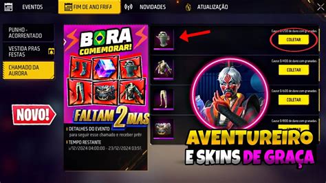 URGENTE PEGUE O AVENTUREIRO SKINS DE GRAÇA GELO GRÁTIS ALUCINAÇÕES E MAIS NOVIDADES FREE