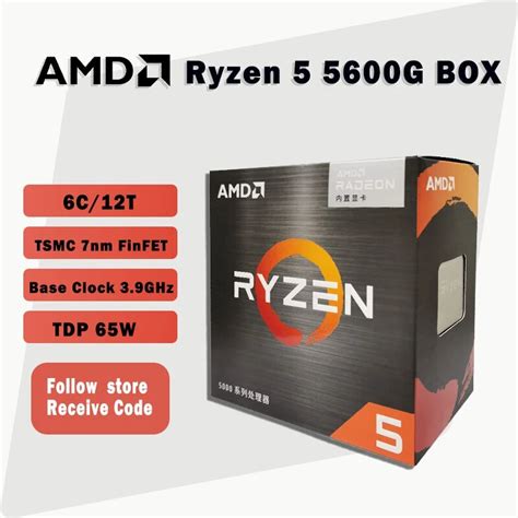 Amd Ryzen 5 5600g R5 5600g 3 9ghz Seis núcleo Doze linha 65w Processador Cpu L3 16m 100
