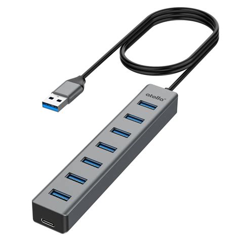 Hub USB Atolla USB 3 0 7 Porturi 5 Gbps Cablu 1m Gri EMAG Ro