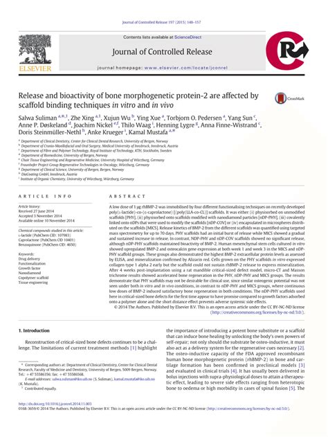 Pdf Release And Bioactivity Of Bone Morphogenetic Protein 2 Are