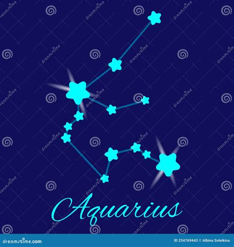 Aquarius Zodiac Zeichen Sterne Am Nachthimmel Vektor Abbildung