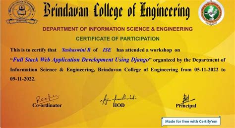 Yashaswini R On Linkedin Python Fullstackwebappplication Django Vtu
