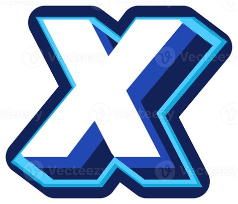 Bold 3d Blue Lowercase Letter X 22351620 Png