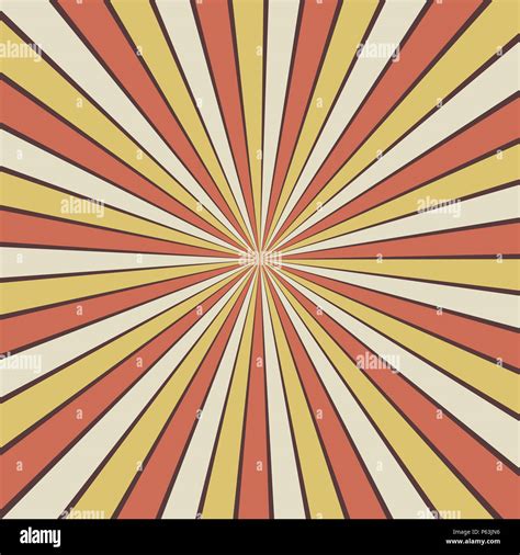 Retro Starburst Or Sunburst Background Pattern With A Vintage Color Palette Of Orange Yellow And