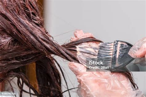 전문 미용사 클라이언트 머리에 염색 브러쉬를 적용 근접 촬영입니다 갈색에 대한 스톡 사진 및 기타 이미지 갈색 고객 다중