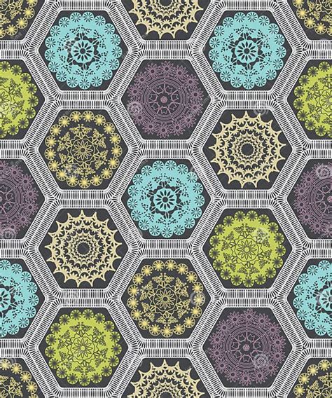 六边形饰花钩拼接无缝图案背景设计 矢量插图 库存例证 插画 包括有 删去的 被子 五颜六色 典雅 159626931