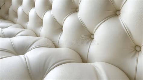 Close Up Of White Button Tufting Upholstery Texture Stock Illustration