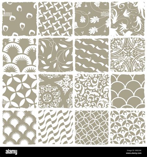 Variety Styles Seamless Patterns Set All Patterns Available In Swatch