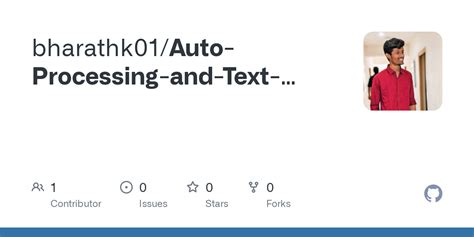 Github Bharathk01auto Processing And Text Extraction From Output