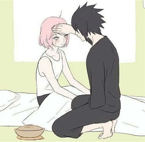 Looking After His Sick Wife Sasusaku Sakura And Sasuke Sasuke