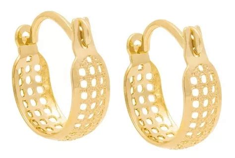 Brinco Rommanel Folheado Ouro 18k Argola Quadrados Vazados Frete grátis