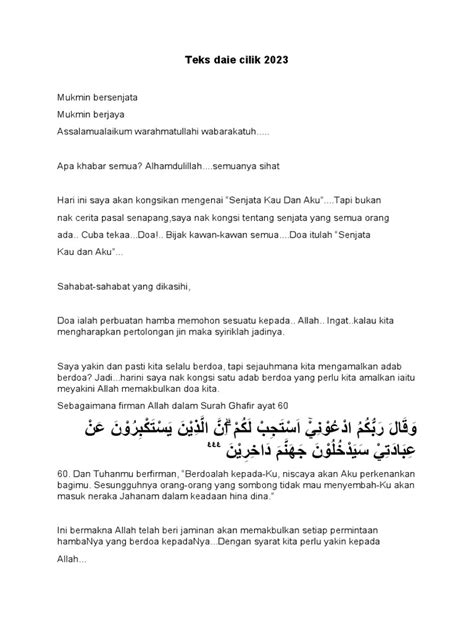 Teks Daie Cilik 2023 Pdf