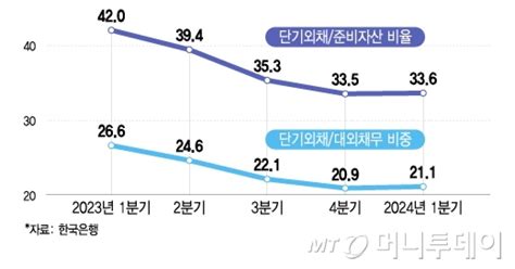 순대외자산 역대 최고치단기외채비율 전반적 하락세