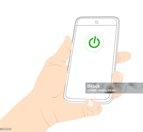 전화 화면 전원 켜기 켜기 활성화 버튼 스톡 벡터를 표시합니다 Brand Name Smart Phone에 대한 스톡 벡터 아트