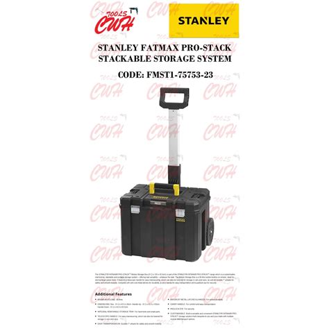 Stanley Fatmax Pro Stack Tstak Stackable Mobile Toolbox Tool Box Cart